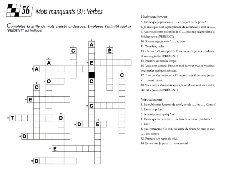 Mot Croisés: Verbes | PDF
