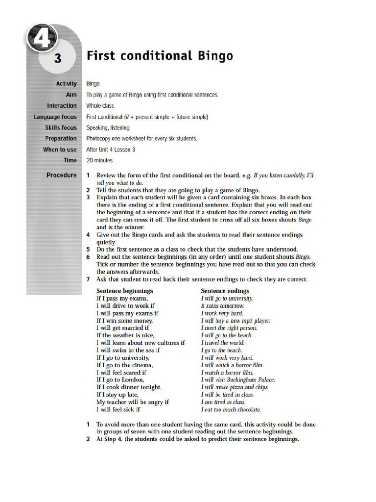 1st Conditional BINGO | PDF