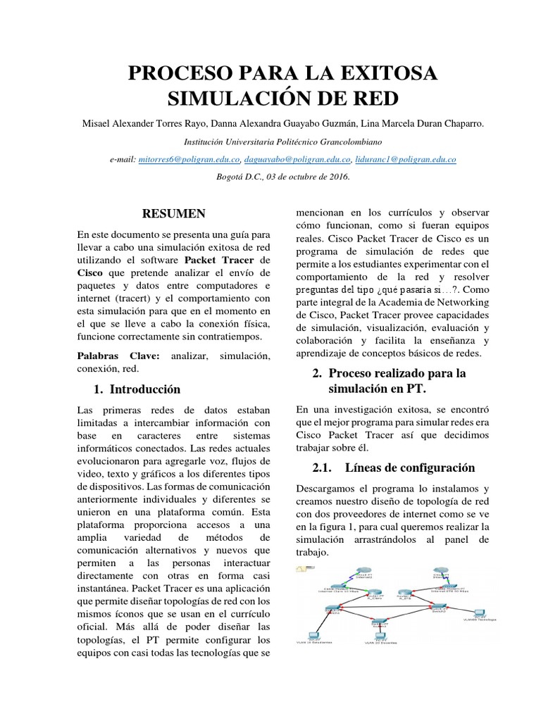 Guía para Simulación de Redes en Packet Tracer | PDF | Dirección IP ...