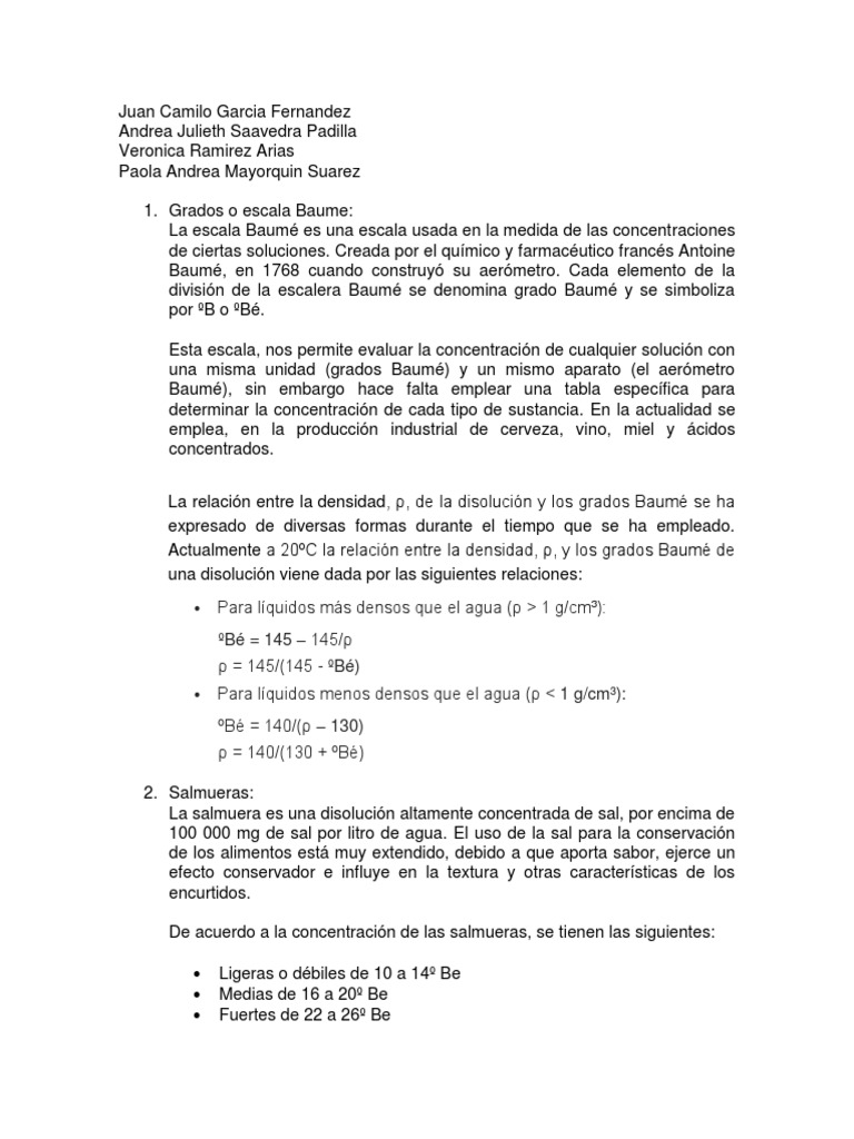 Consulta Textiles Grados Baume | PDF | Densidad | Concentración