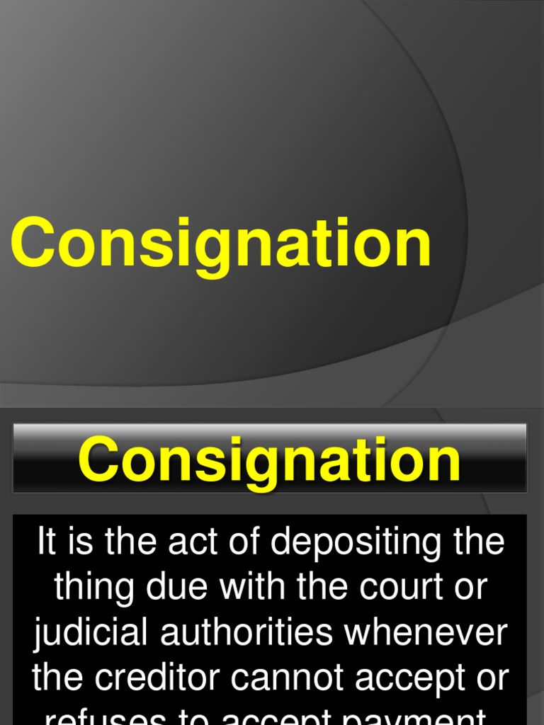 Consignation | PDF