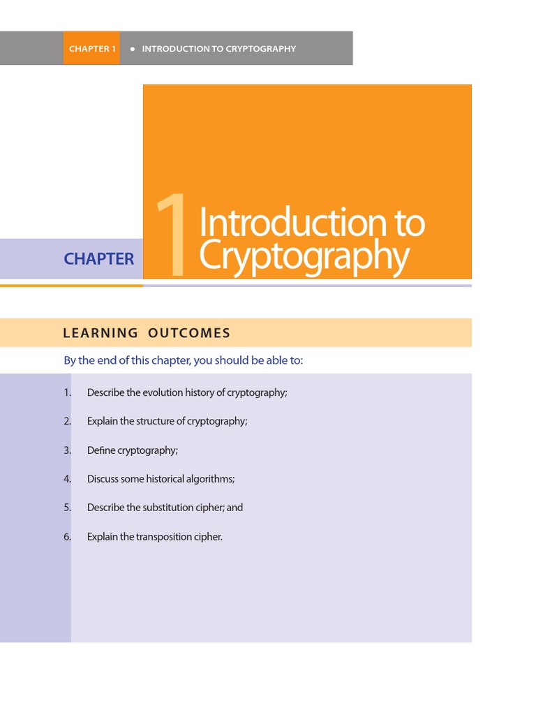 Introduction To Cryptography | PDF | Cipher | Cryptography Introduction To Cryptography | PDF | Cipher | Cryptography