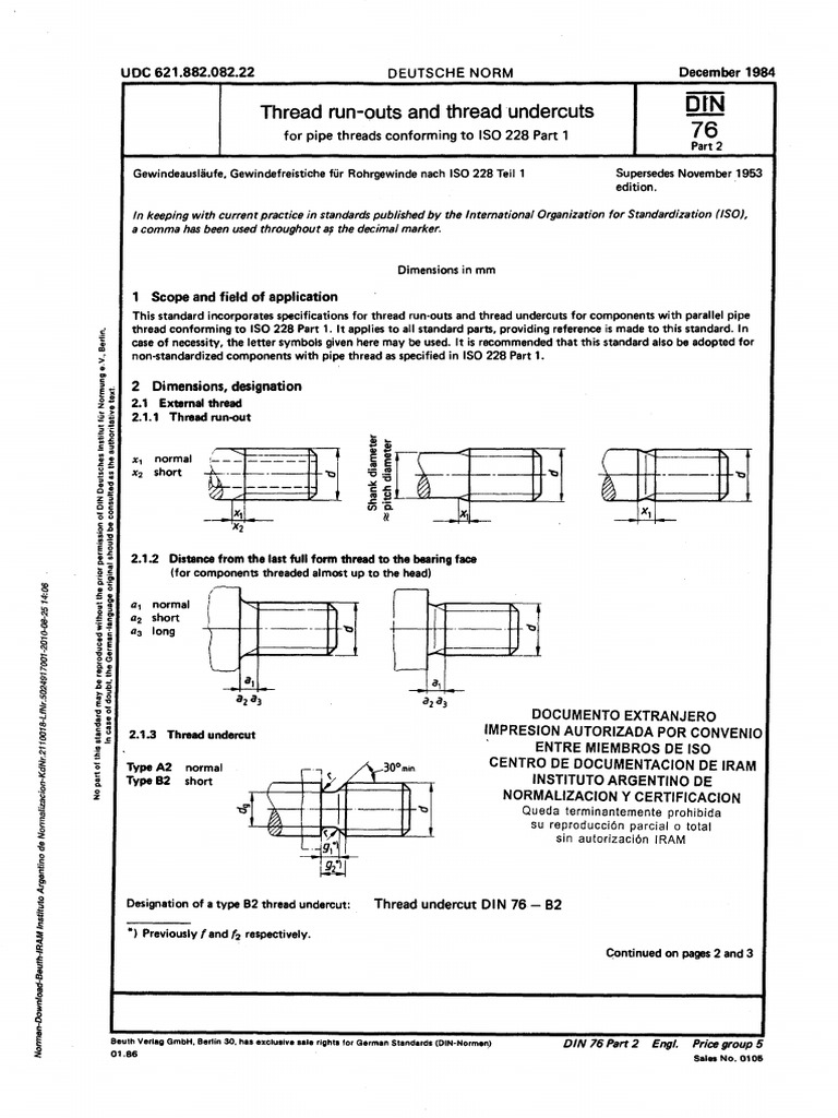 Din76 2 84 | PDF | Metalworking | Machining