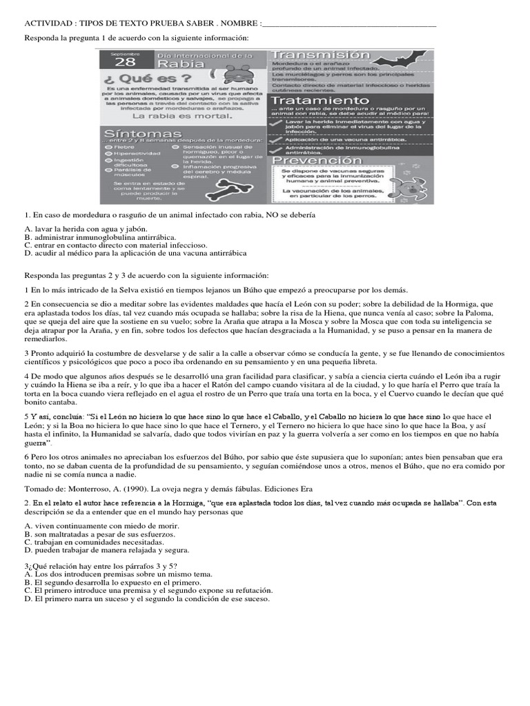 ACTIVIDAD - Preguntas Tipos de Texto Icfes | PDF | Justicia | Crimen y ...