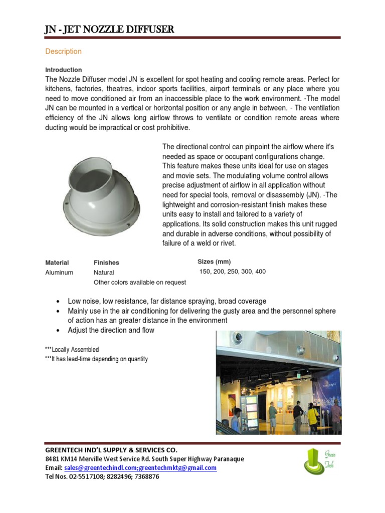 JN - Jet Nozzle Diffuser: Description | PDF