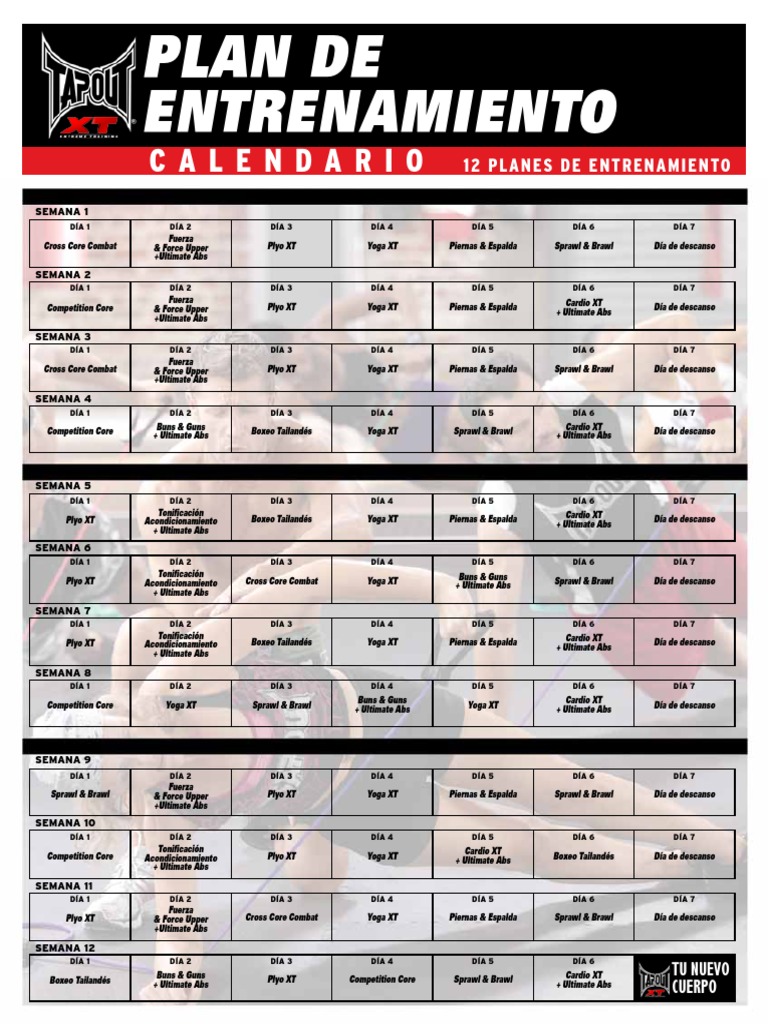 TAPOUTXT Hispanic Workout Chart PDF | PDF | Naturaleza | Deportes