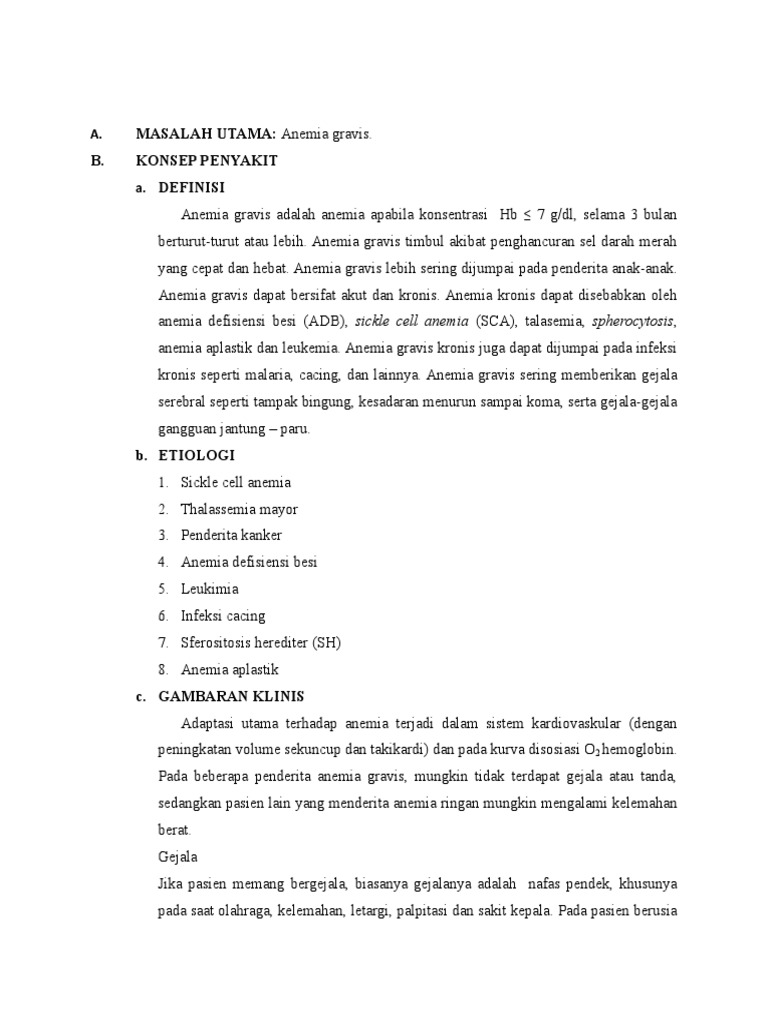 Anemia Gravis | PDF