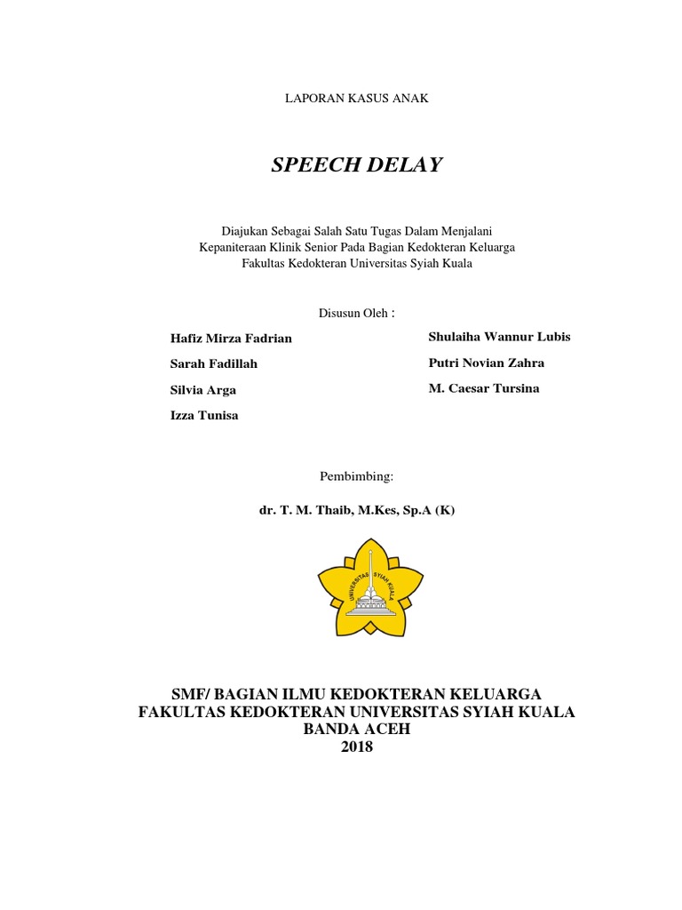 Laporan Kasus Speech Delay | PDF