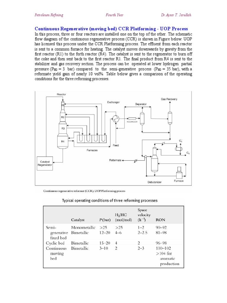 Continuous Regenerative (Moving Bed) CCR Platforming | PDF | Chemical ...