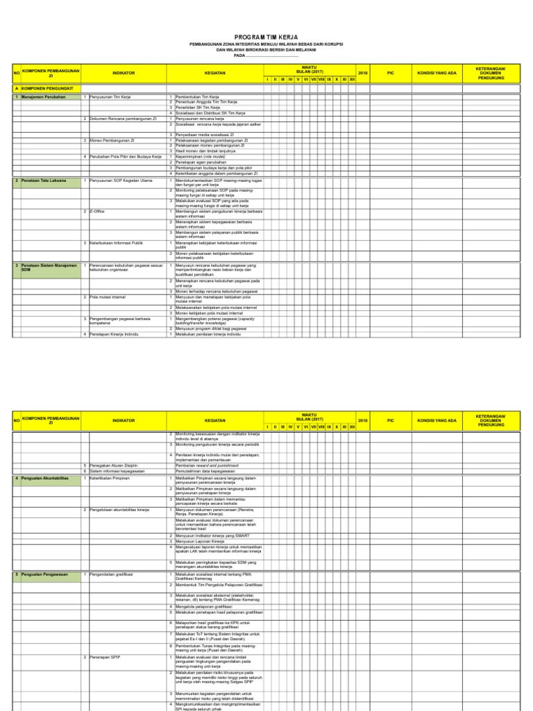 Template Program Kerja Tim | PDF