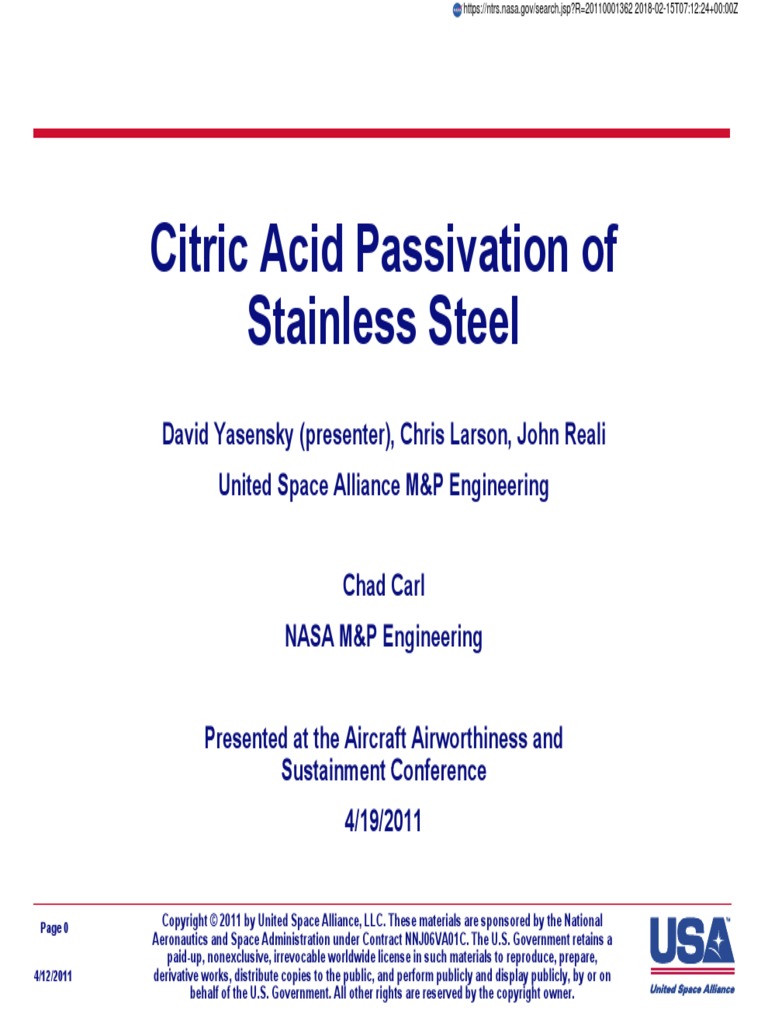 Citric Acid As Passivation | PDF | P Value | Derivative Work