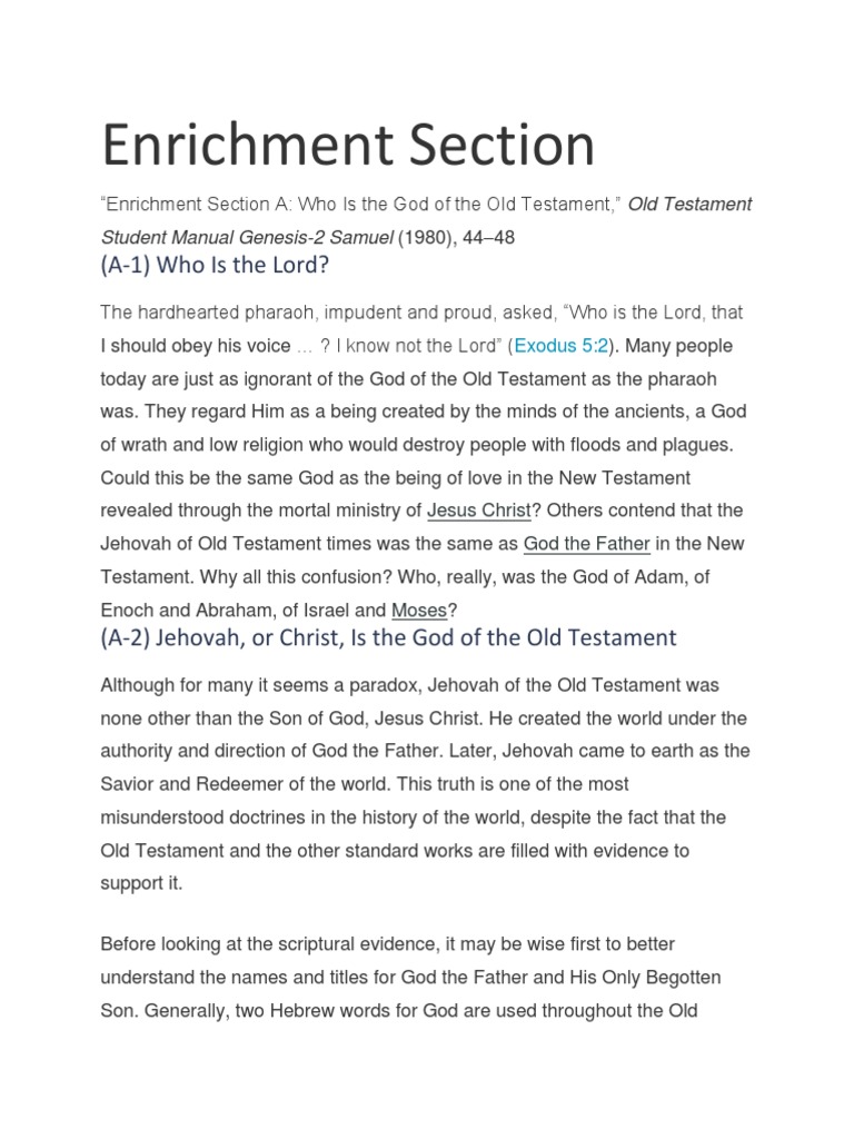 Jesus Christ As The God of The Old Testament | PDF | Names Of God In ...