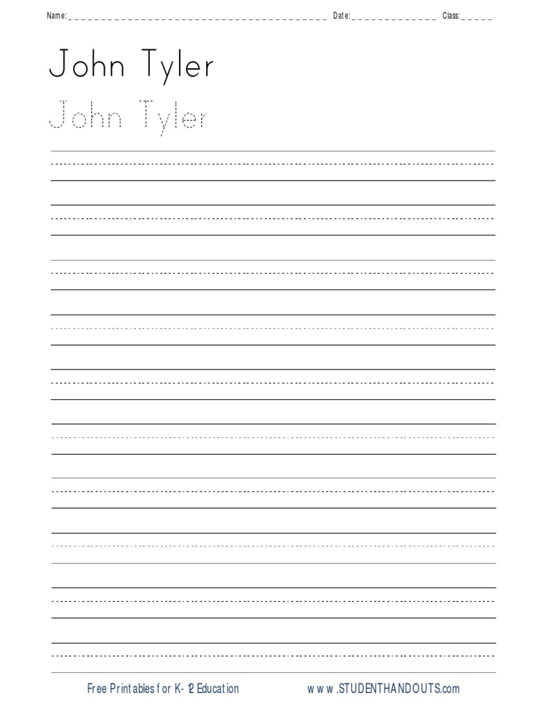 John Tyler John Tyler: Free Printables For K-12 Education | PDF