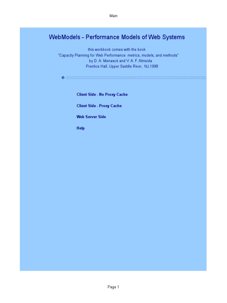 Webmodels - Performance Models of Web Systems | PDF | Proxy Server ...