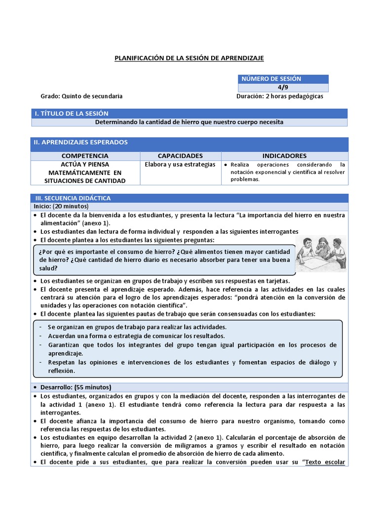 Mat5 U1 Sesion 04 | PDF | Hierro | Unidades de medida