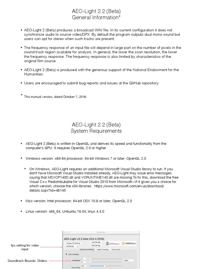 AEO Light 2.2 Beta Manual | PDF | Sampling (Signal Processing ...