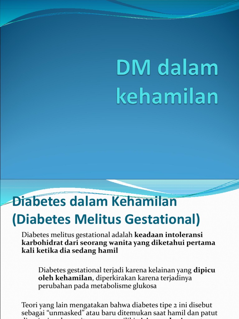 Tatalaksana DM Dalam Kehamilan | PDF