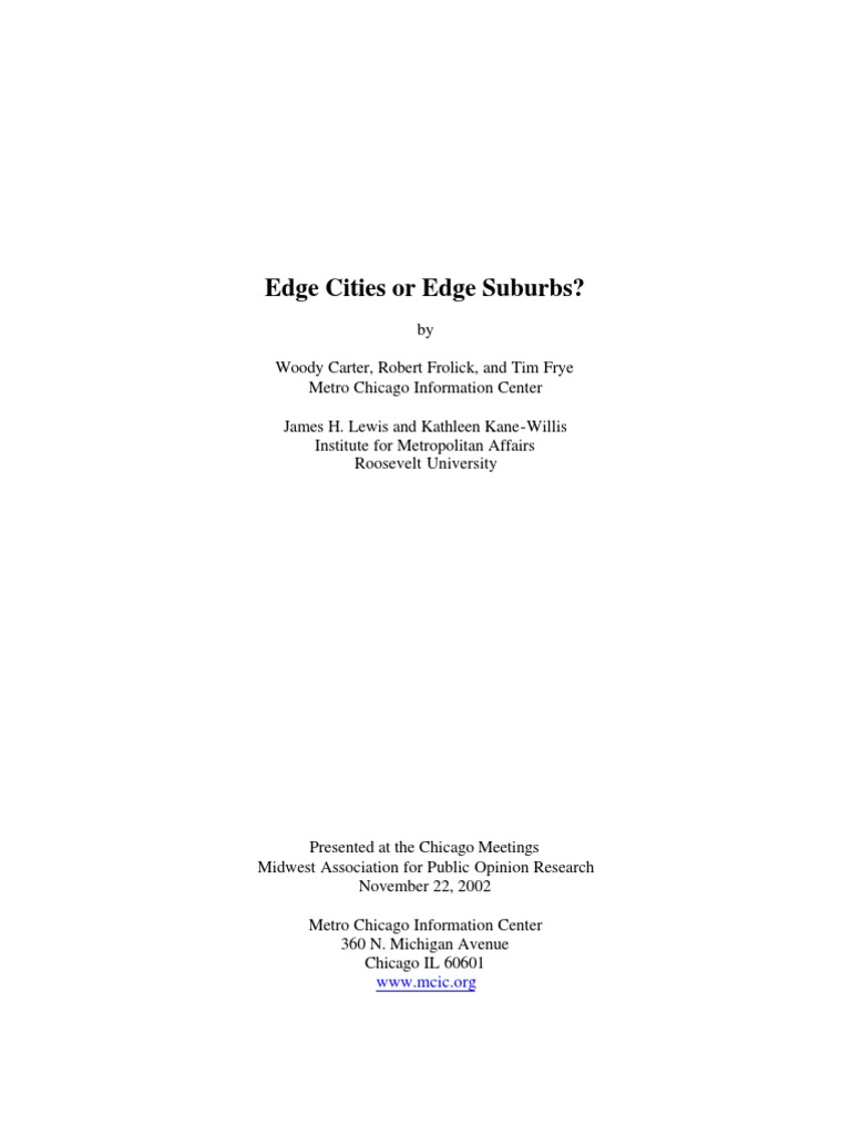 Edge Cities | PDF | Suburb | City