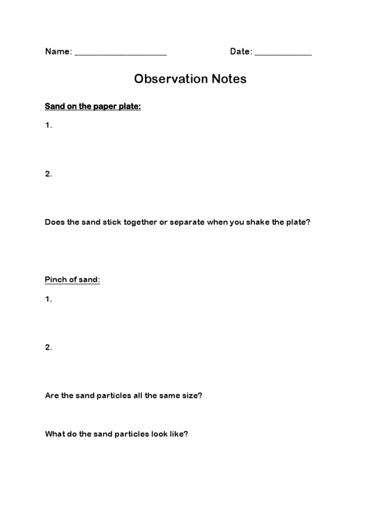Observation Notes Day 1 | PDF