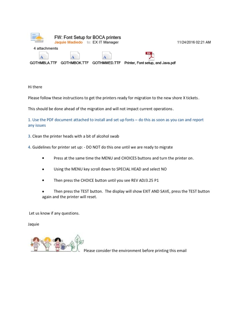 Font Setup For BOCA Print | PDF