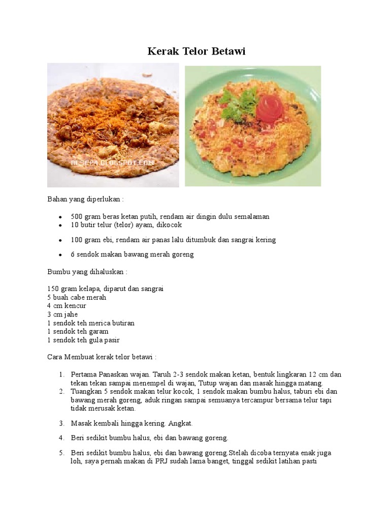 Resep Kerak Telor