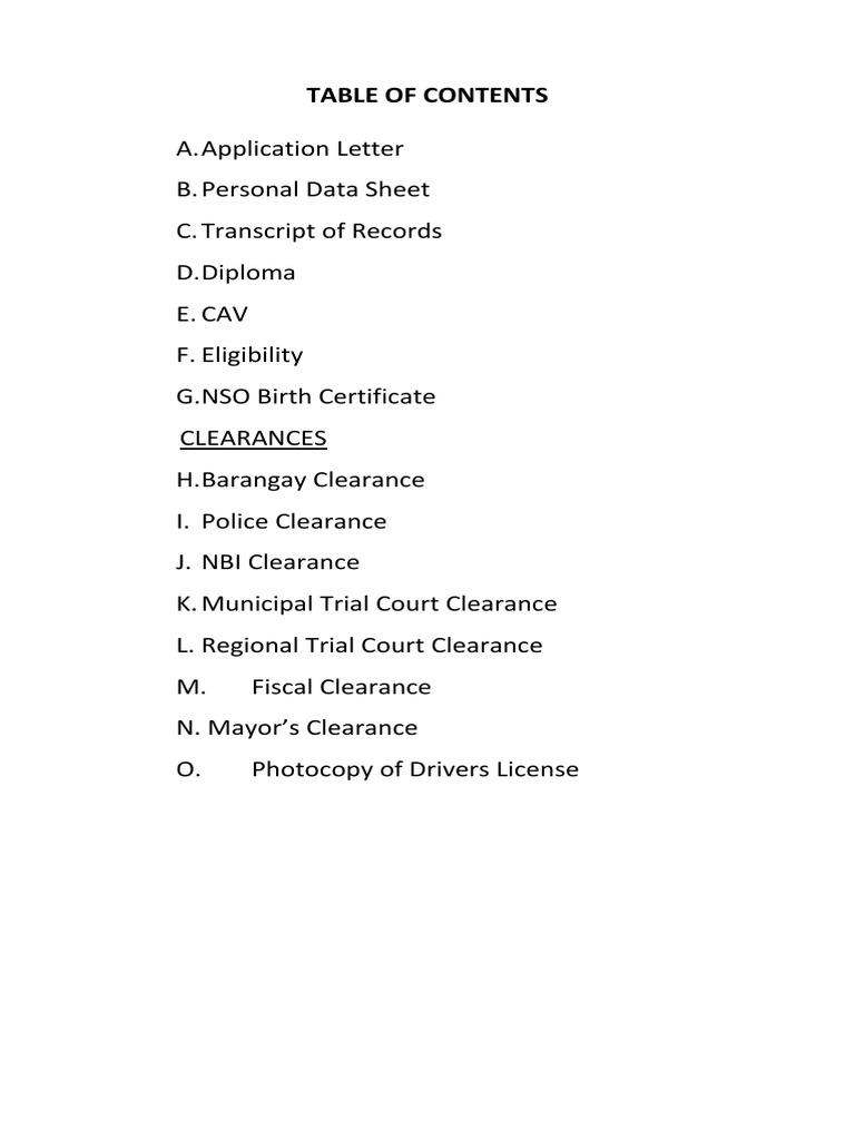 Table of Contents-Bfp | PDF