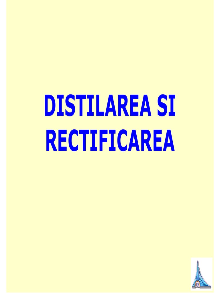 Distilarea Si Rectificarea PDF | PDF