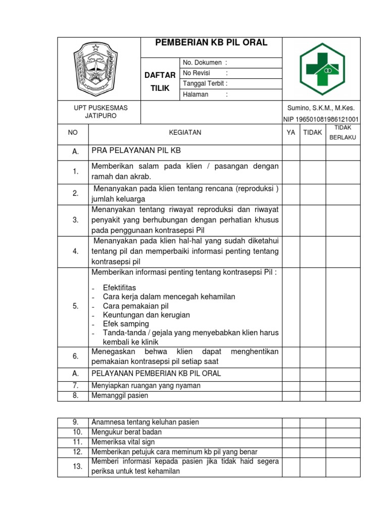 Daftar Tilik Pil | PDF