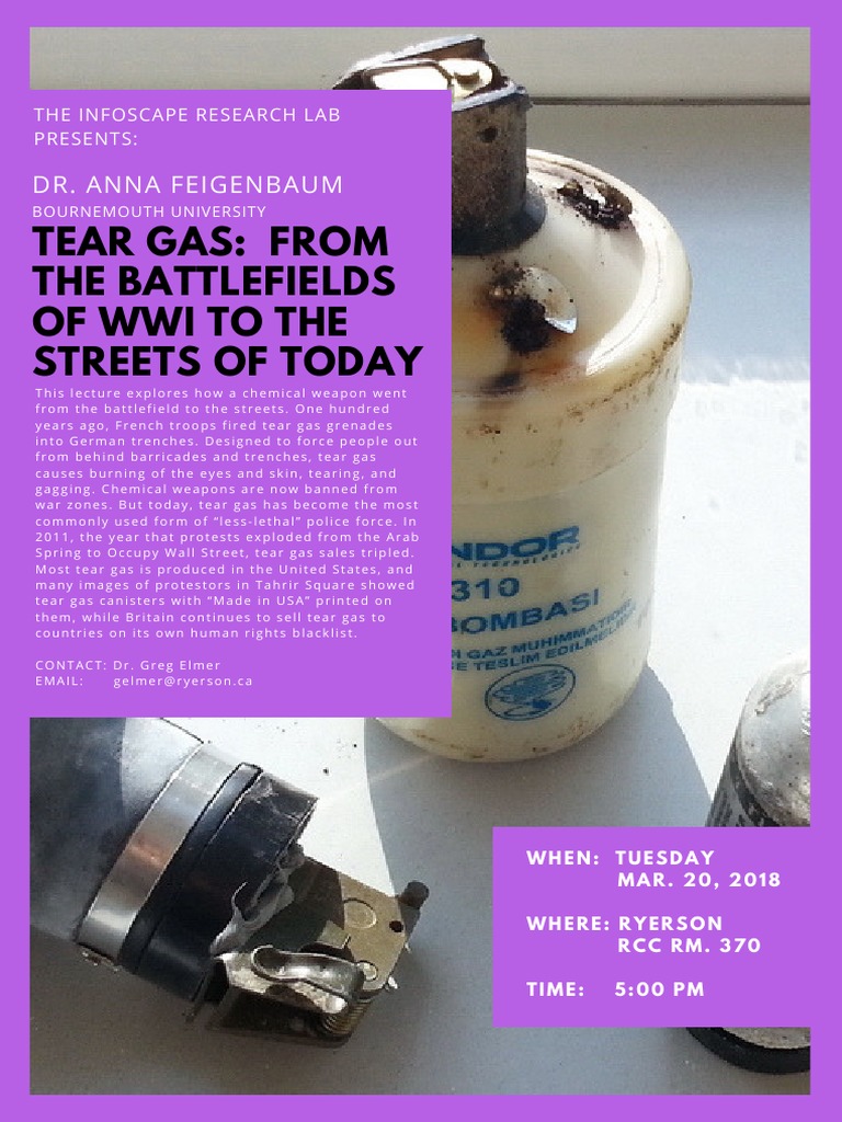 Dr. Anna Feigenbaum: Tear Gas: From The Battlefields of Wwi To The ...