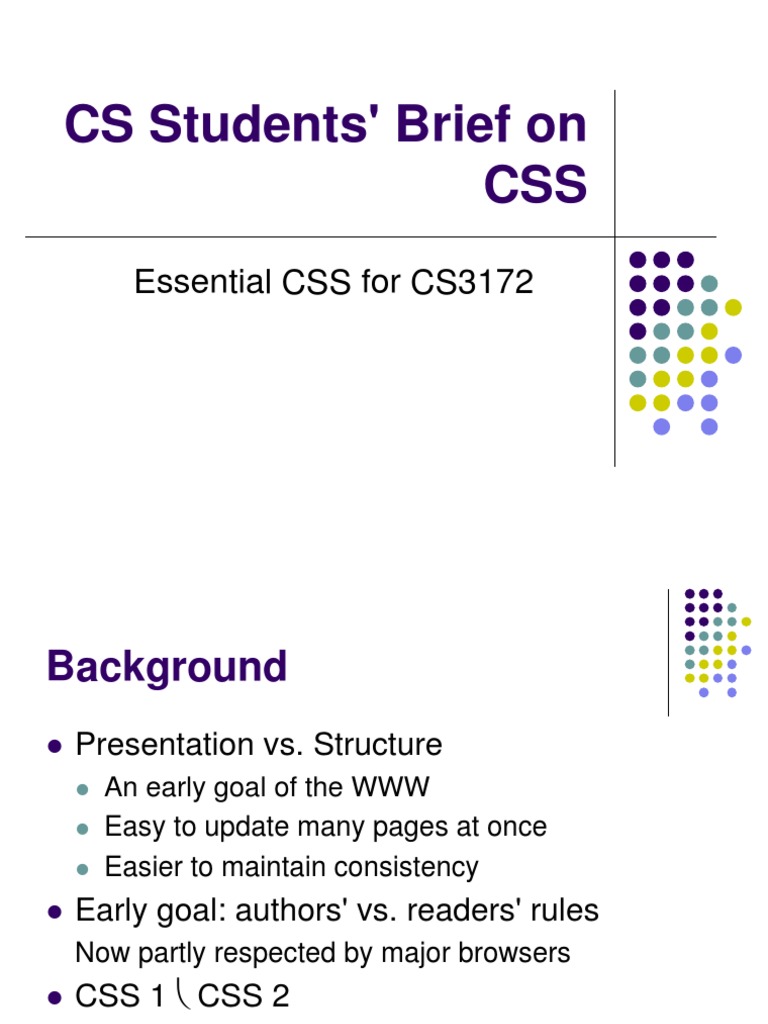 CS Students' Brief on CSS | Cascading Style Sheets | Hypertext