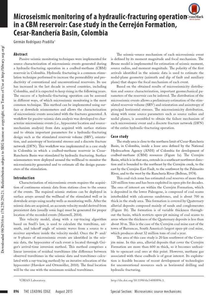 Microseismic Monitoring of A Hydraulic-Fracturing Operation in A CBM ...
