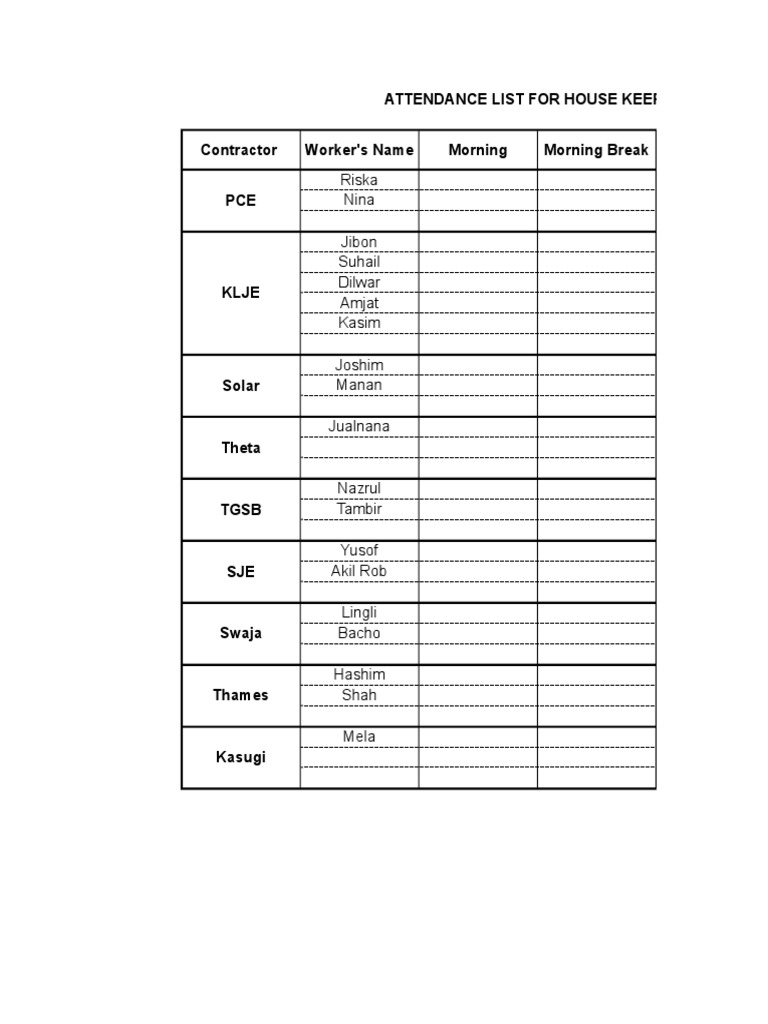 Attendance List | PDF