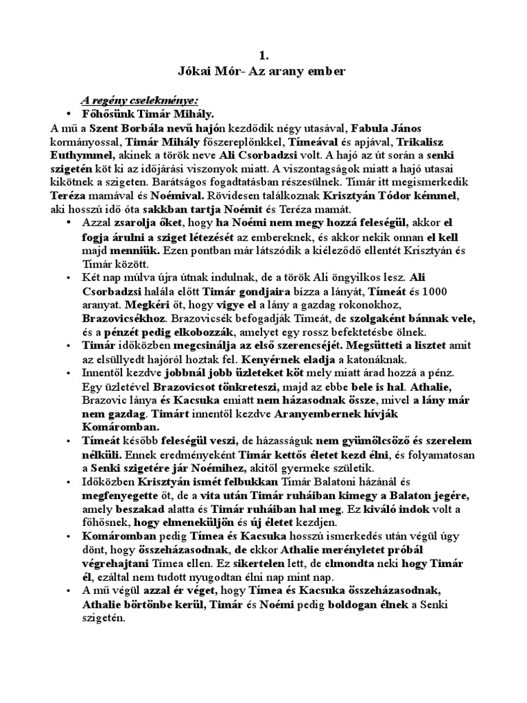 Jókai Mór Arany Ember | PDF