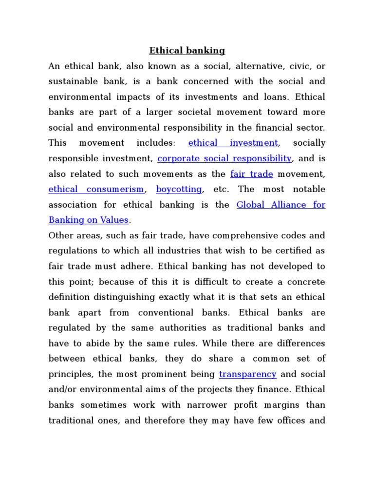 Ethical Banking | PDF | Banks | Economies