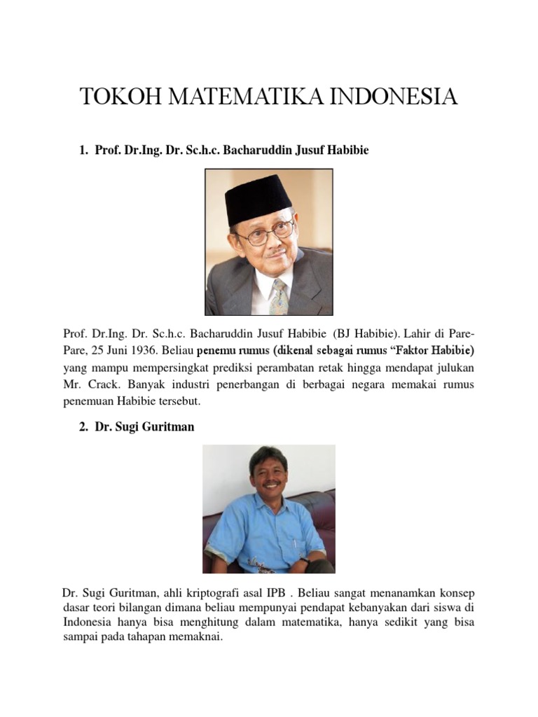 Tokoh Matematika Indonesia | PDF