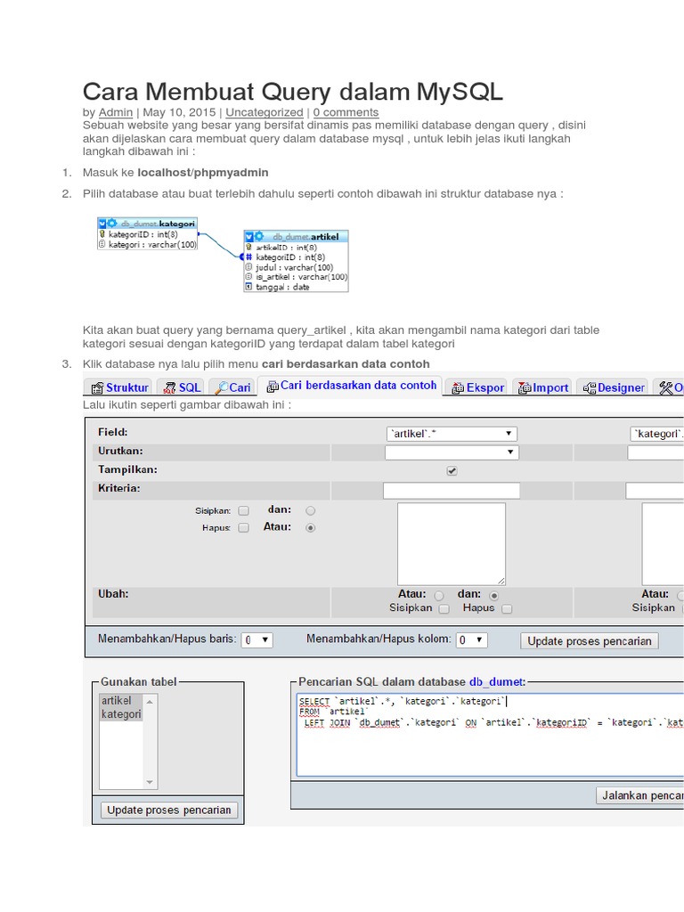 Cara Membuat Query Dalam MySQL | PDF