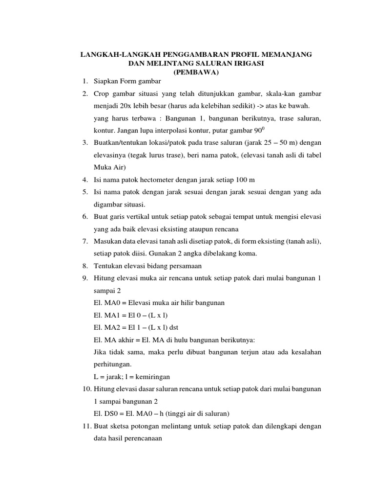 Langkah-Langkah Penggambaran Profil Memanjang | PDF | Metode & Bahan Ajar