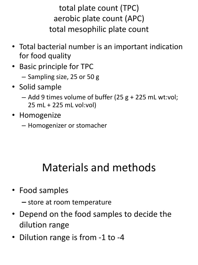 Total Bacterial Number Is An Important Indication For Food Quality ...