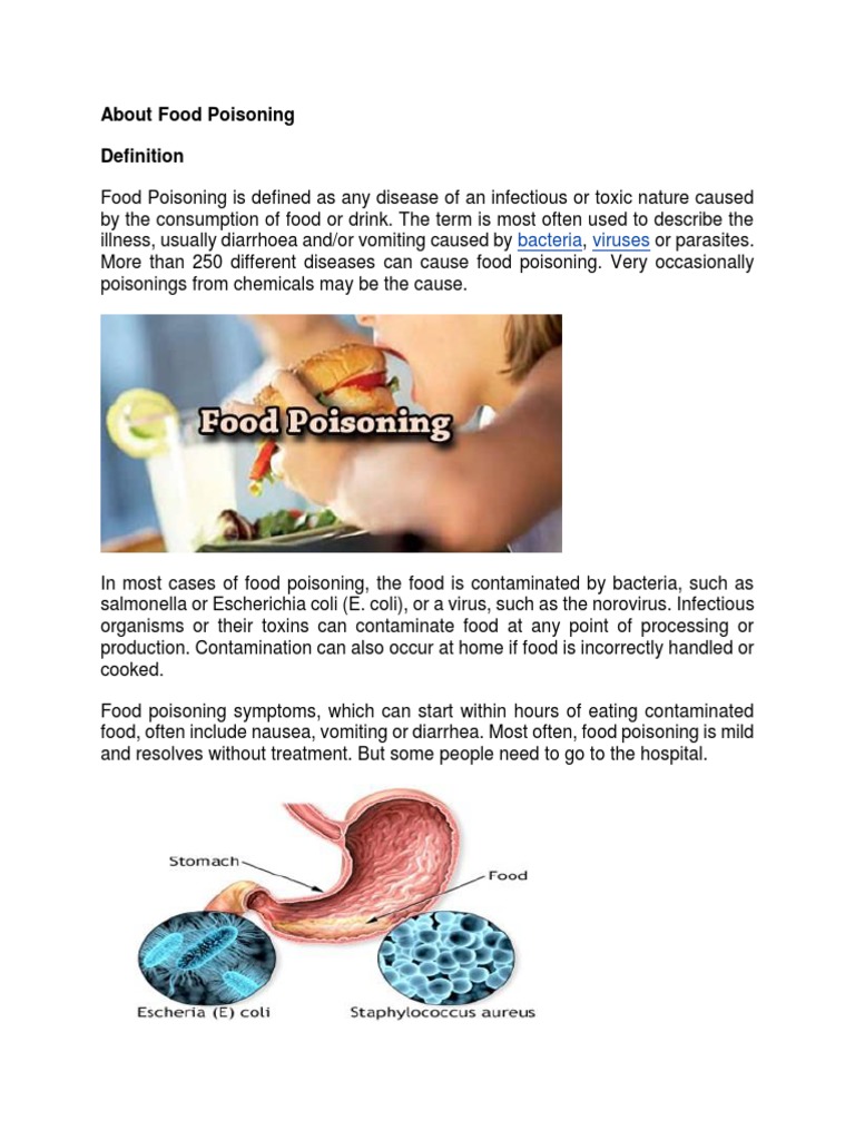About Food Poisoning: Bacteria Viruses | PDF | Foodborne Illness | Diarrhea