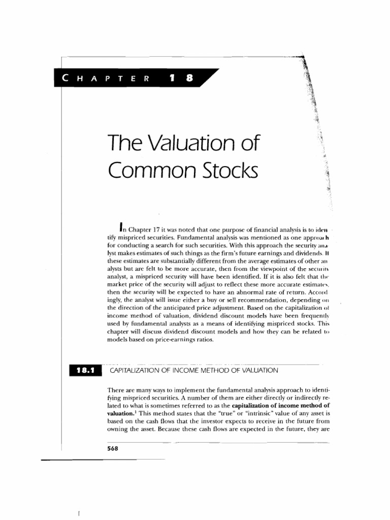 The Valuation of Common Stock | PDF | Internal Rate Of Return | Net ...