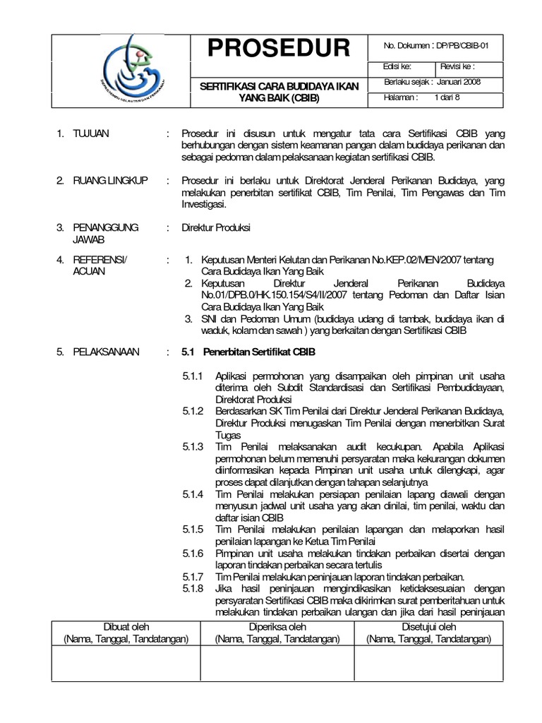 Narasi Prosedur CBIB | PDF