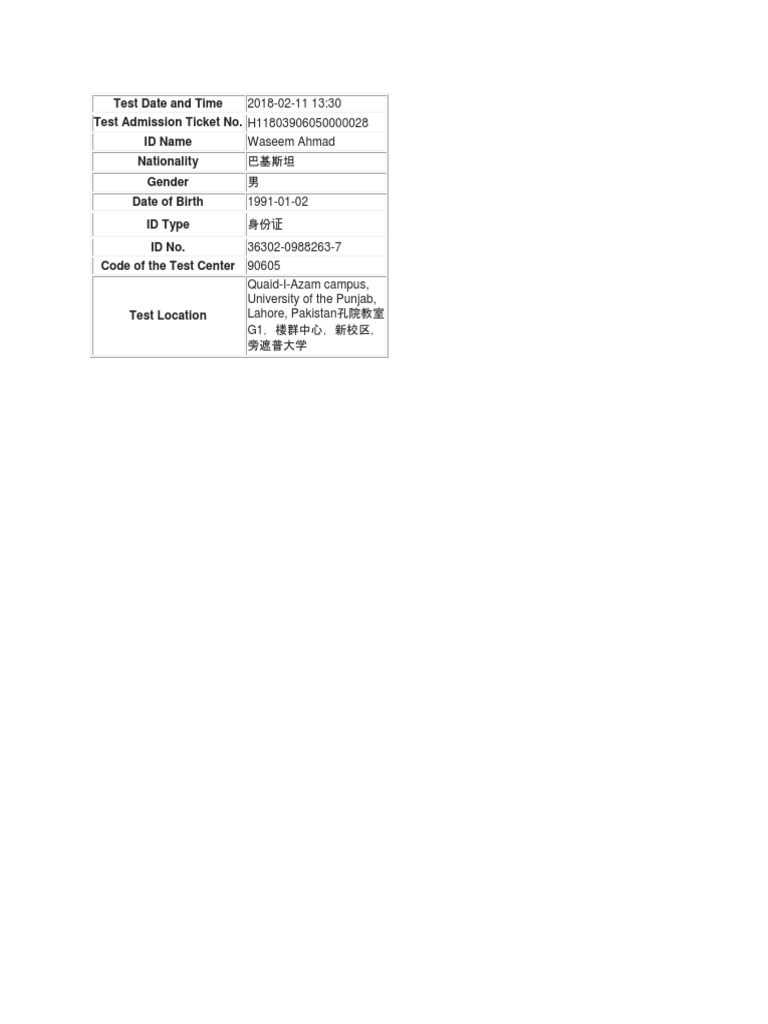 Test Date and Time of HSK-I | PDF