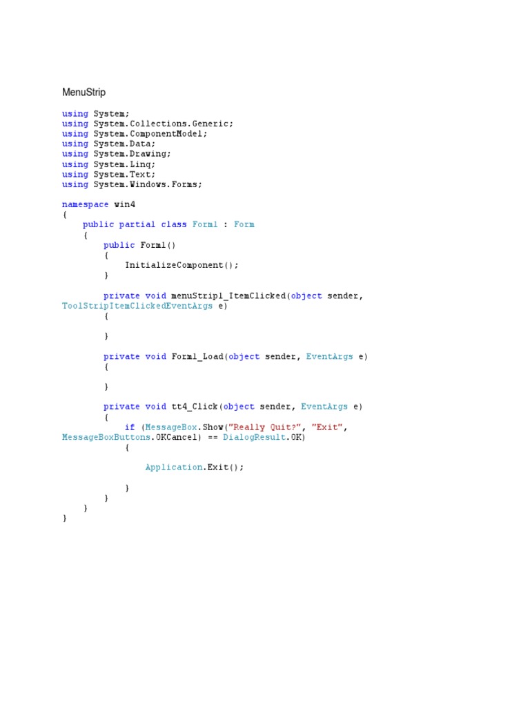 Menustrip Using Using Using Using Using Using Using Using Namespace Public Partial Class Public 1219