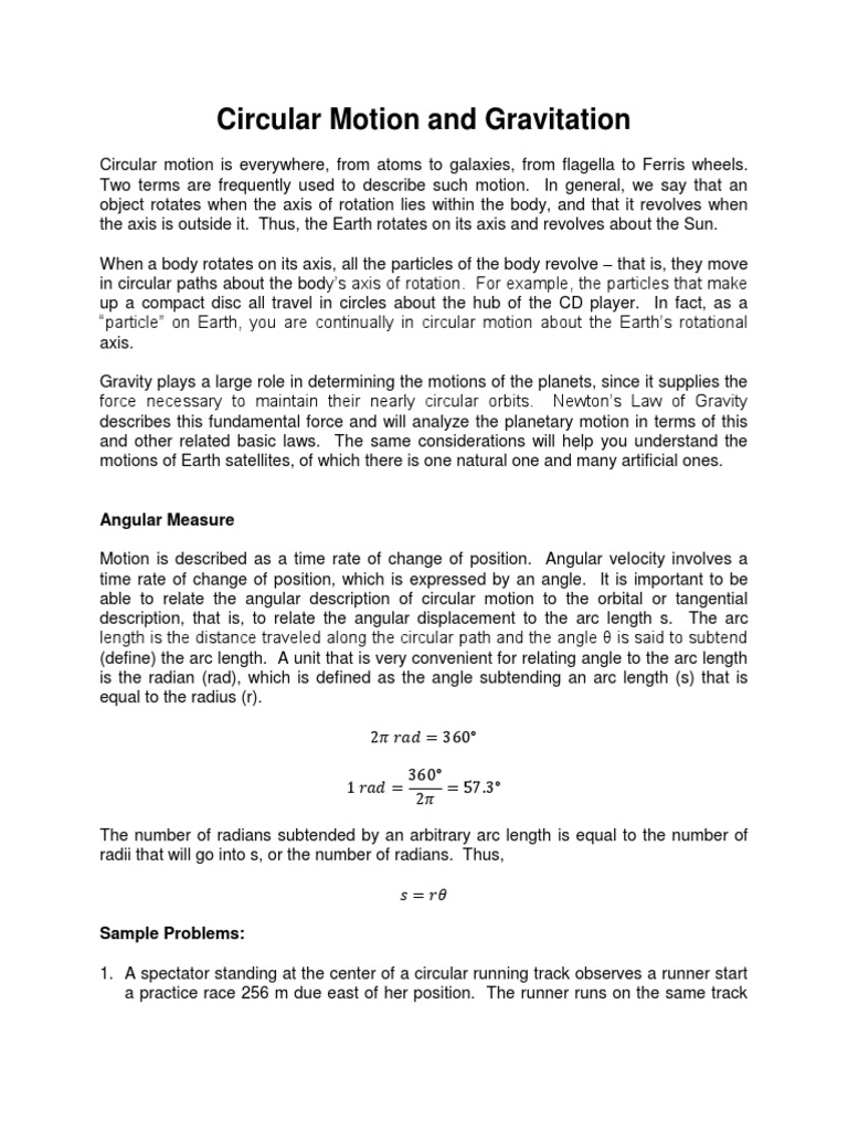 Circular Motion and Gravity Explained | PDF | Acceleration | Speed