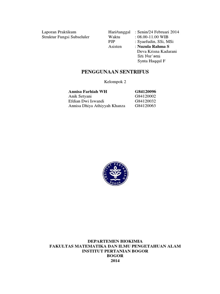 Laporan 2 (Sentrifus) | PDF