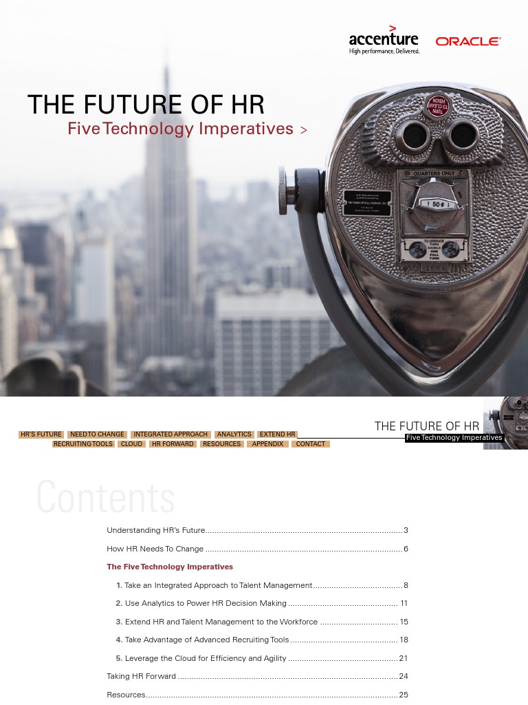 Accenture Oracle HCM Ebook Future of HR Five Technology Imperatives PDF ...