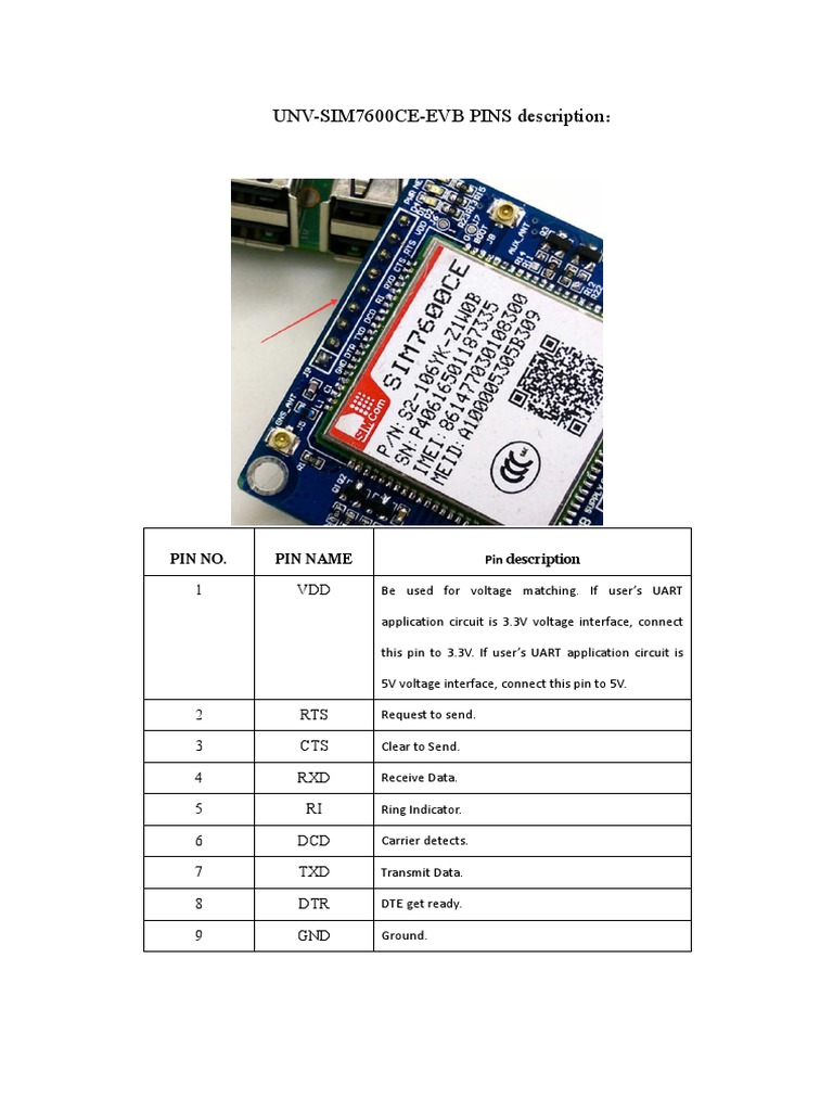 Unv Sim7600c 4g Evb Pin Description | PDF | Science & Mathematics ...