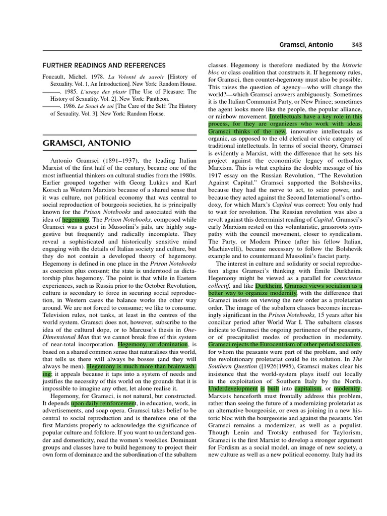 Gramsci's influence on cultural studies | PDF | Antonio Gramsci | Graph ...