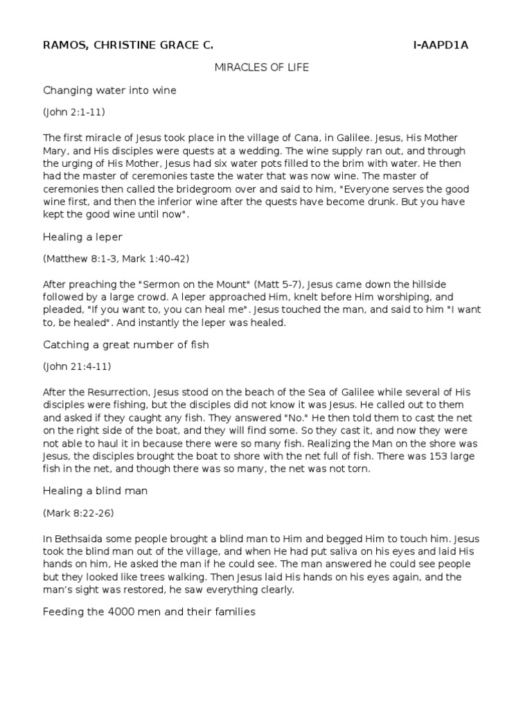Jesus' Miracles and Parables Explained | PDF | New Testament Content ...