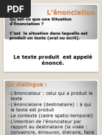 L Énonciation | PDF | Verbe | Narration